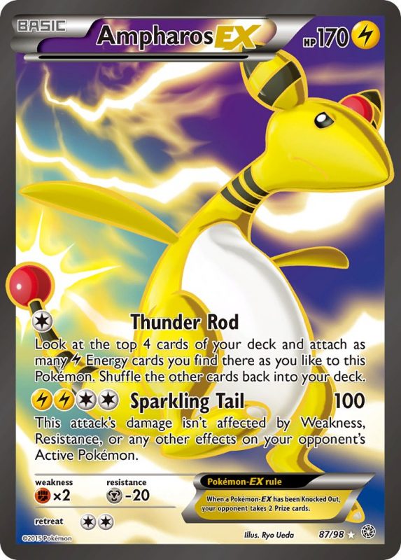 Check de actuele waarde van je Ampharos-EX 27/98 kaart uit de Ancient Origins set.