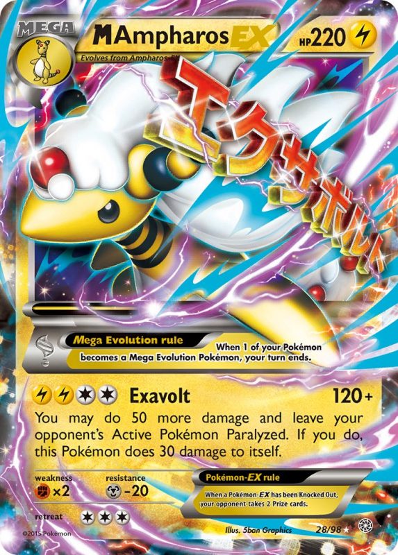 Check de actuele waarde van je M Ampharos-EX 28/98 kaart uit de Ancient Origins set.