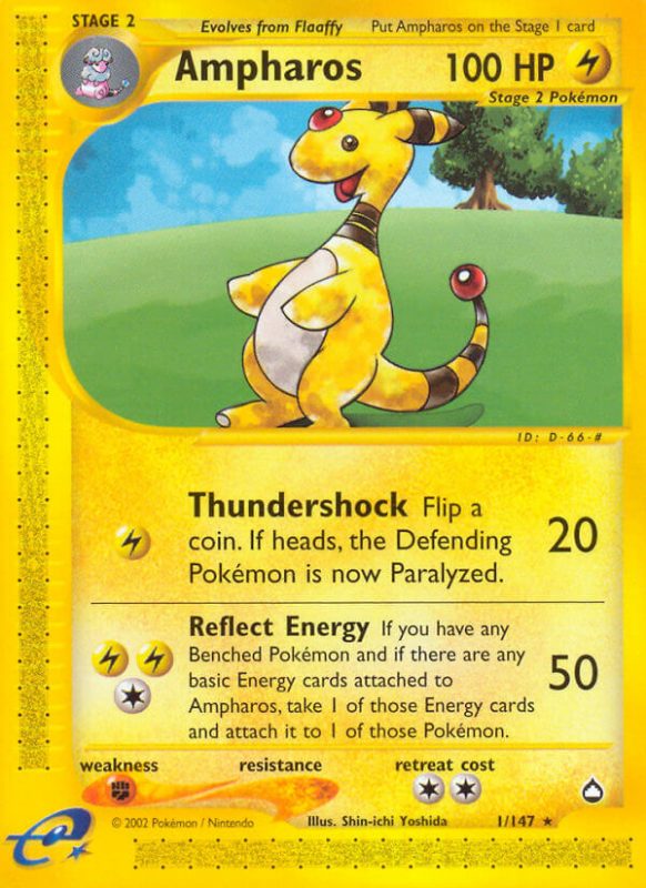 Check de actuele waarde van je Ampharos 1/147 kaart uit de Aquapolis set.