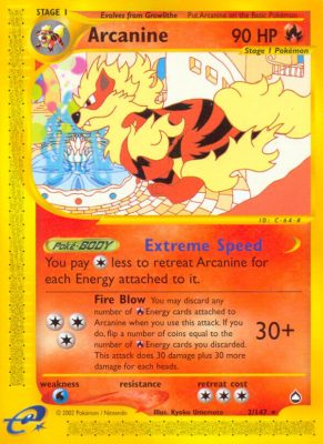 Check de actuele waarde van je Arcanine 2/147 kaart uit de Aquapolis set.