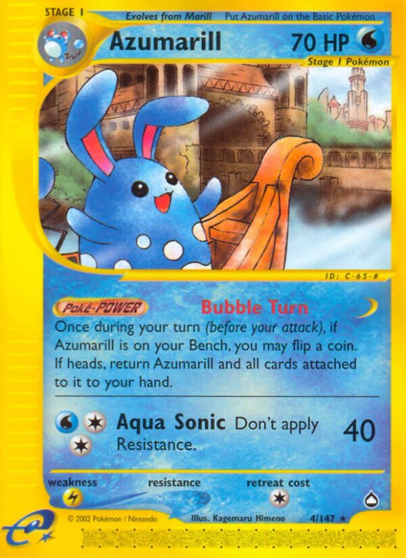 Check de actuele waarde van je Azumarill 4/147 kaart uit de Aquapolis set.