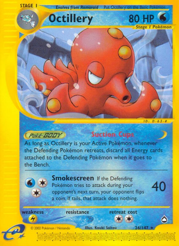 Check de actuele waarde van je Octillery 26/147 kaart uit de Aquapolis set.