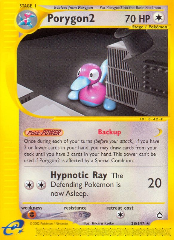 Check de actuele waarde van je Porygon2 28/147 kaart uit de Aquapolis set.