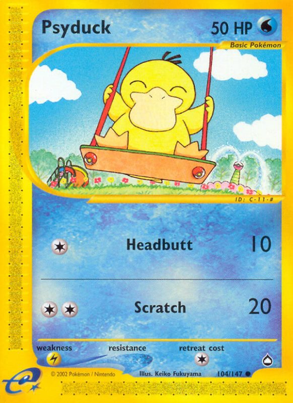 Check de actuele waarde van je Psyduck 104/147 kaart uit de Aquapolis set.