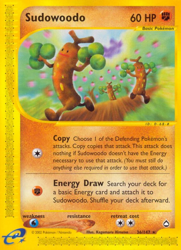 Check de actuele waarde van je Sudowoodo 36/147 kaart uit de Aquapolis set.