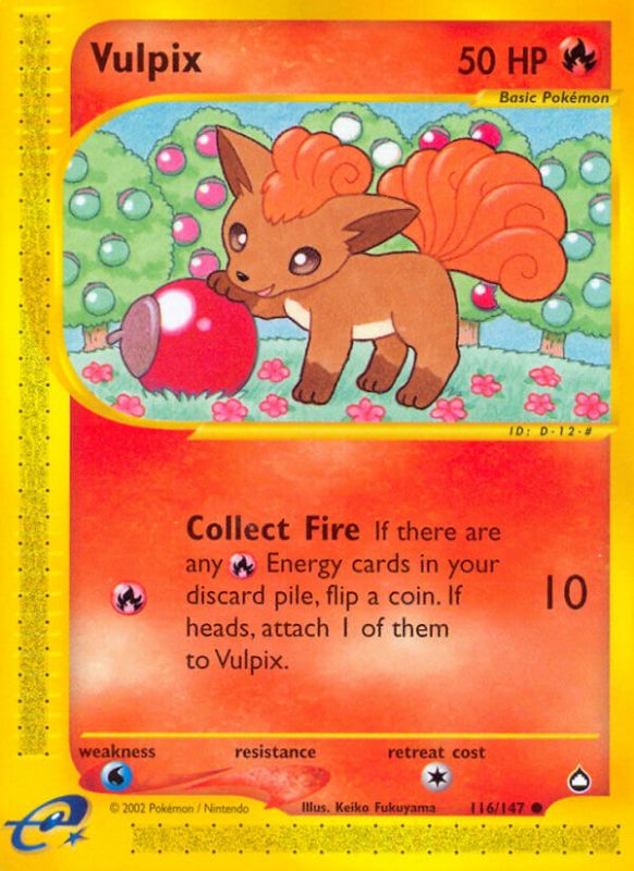 Check de actuele waarde van je Vulpix 116/147 kaart uit de Aquapolis set.