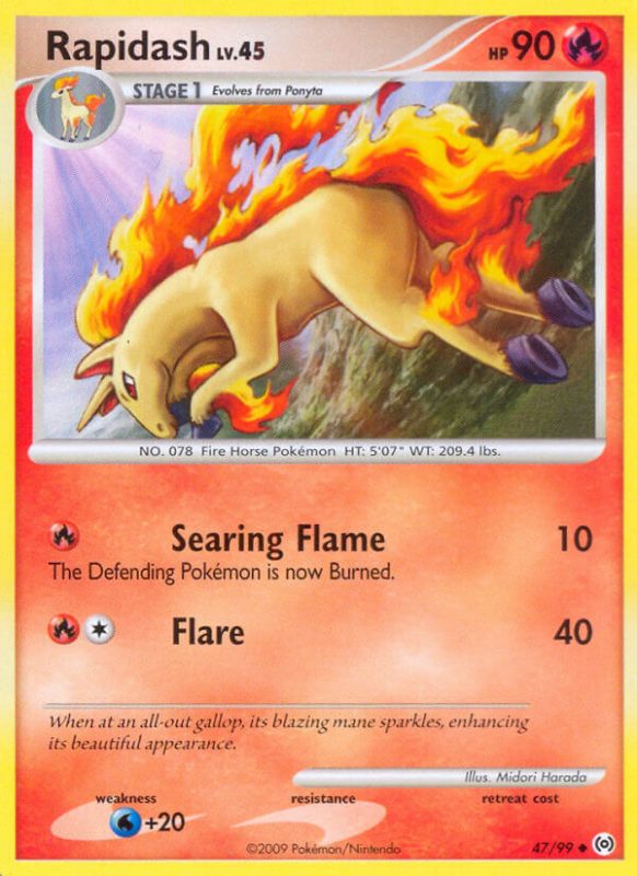Check de actuele waarde van je Rapidash 47/99 kaart uit de Arceus set.