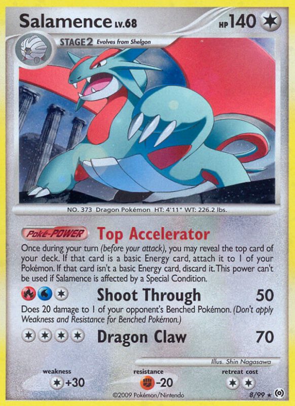 Check de actuele waarde van je Salamence 8/99 kaart uit de Arceus set.