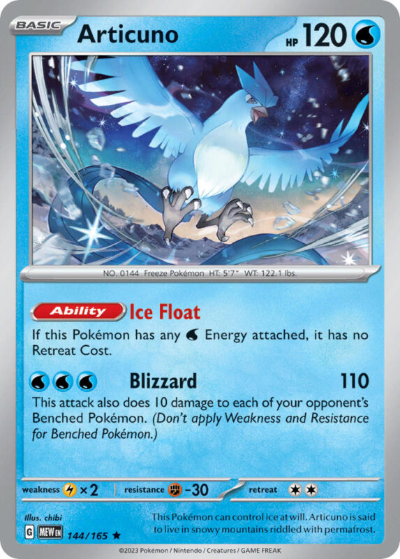 Check de actuele waarde van je Articuno 144/165 uit de 151 set op Pokemonkaart.nl