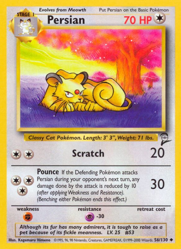 Check de actuele waarde van je Persian 56/130 kaart uit de Base Set 2 set.