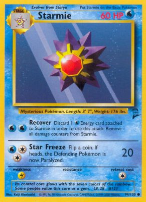 Check de actuele waarde van je Starmie 94/130 kaart uit de Base Set 2 set.