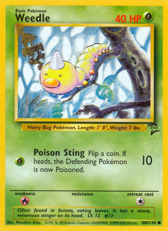 Check de actuele waarde van je Weedle 100/130 kaart uit de Base Set 2 set.