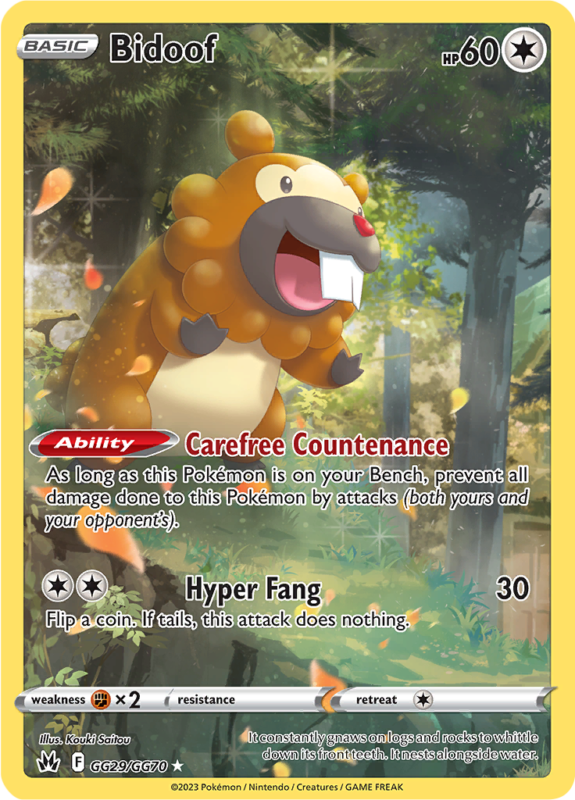 Bekijk de waarde van je Bidoof GG29/GG70 Pokemon kaart op Pokemonkaart.nl