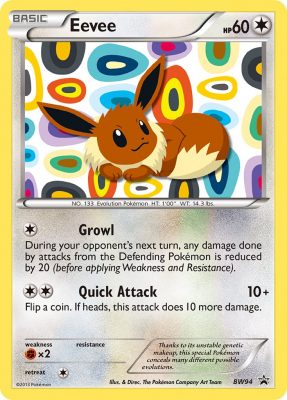 Check de actuele waarde van je Eevee BW94 kaart uit de Black White Promos set.