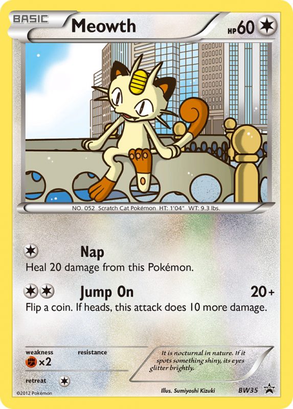 Check de actuele waarde van je Meowth BW35 kaart uit de Black White Promos set.