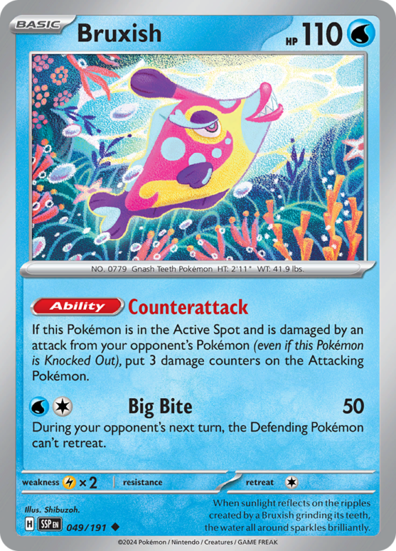Wat is Bruxish 049 uit Surging Sparks waard? - Pokemonkaart.nl