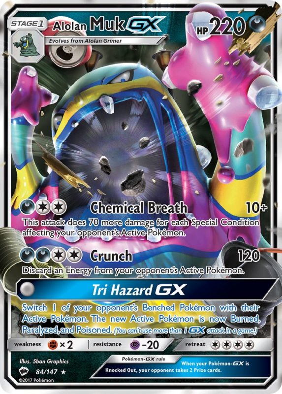 Check de actuele waarde van je Alolan Muk-GX 84/147 kaart uit de Burning Shadows set.