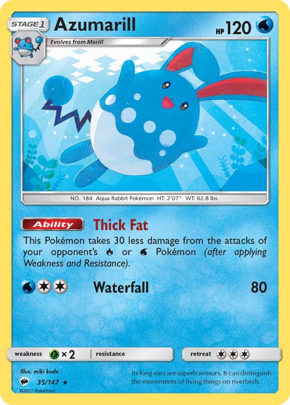 Check de actuele waarde van je Azumarill 35/147 kaart uit de Burning Shadows set.