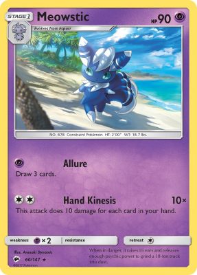 Check de actuele waarde van je Meowstic 60/147 kaart uit de Burning Shadows set.