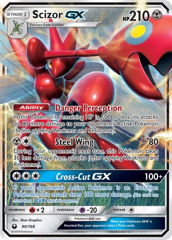 Check de actuele waarde van je Scizor-GX 90/168 kaart uit de Celestial Storm set.