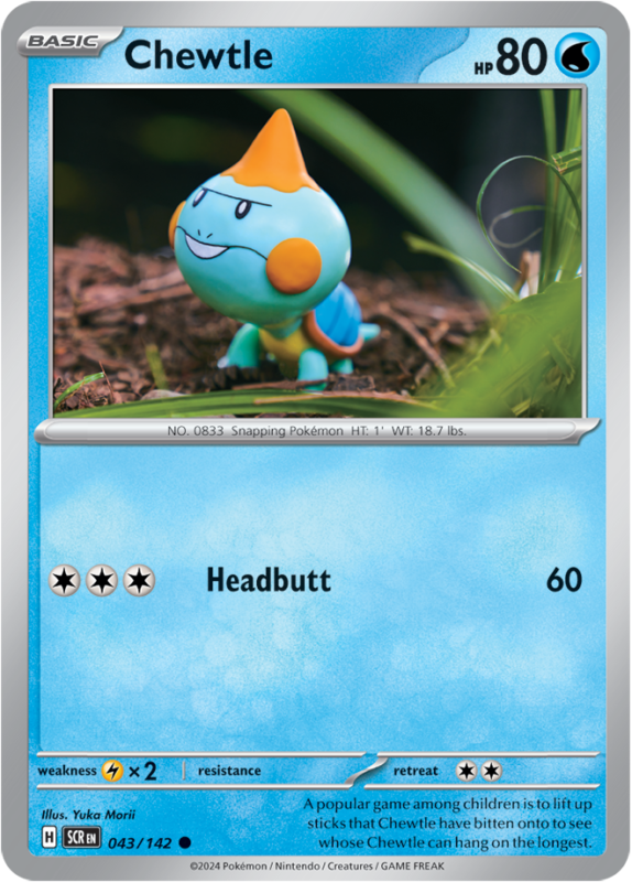 Wat is Chewtle 043/142 uit Stellar Crown waard? - Pokemonkaart.nl