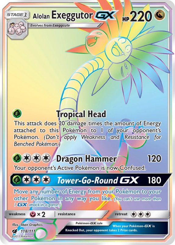 Check de actuele waarde van je Alolan Exeggutor-GX 118/111 kaart uit de Crimson Invasion set.