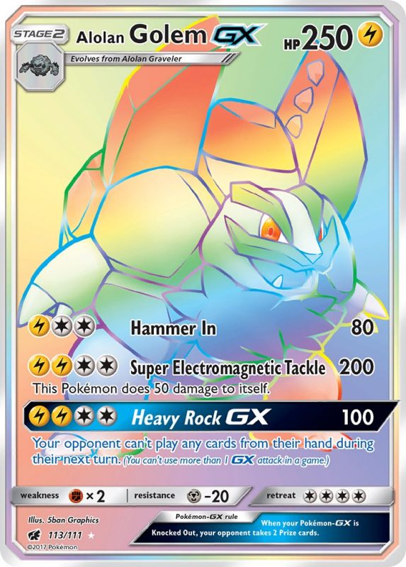 Check de actuele waarde van je Alolan Golem-GX 113/111 kaart uit de Crimson Invasion set.