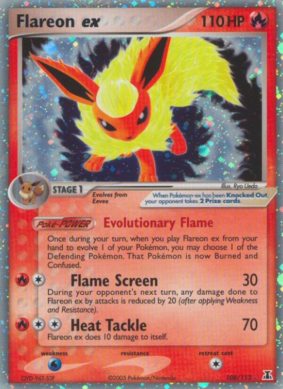Check de actuele waarde van je Flareon ex 108/113 kaart
