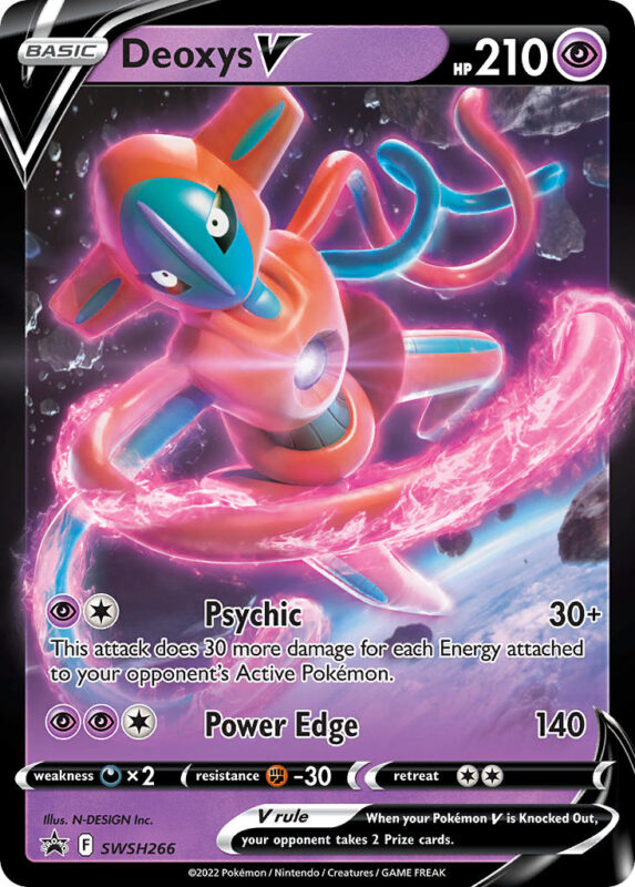 Bekijk de waarde van je Deoxys V SWSH266 Pokemon promo kaart
