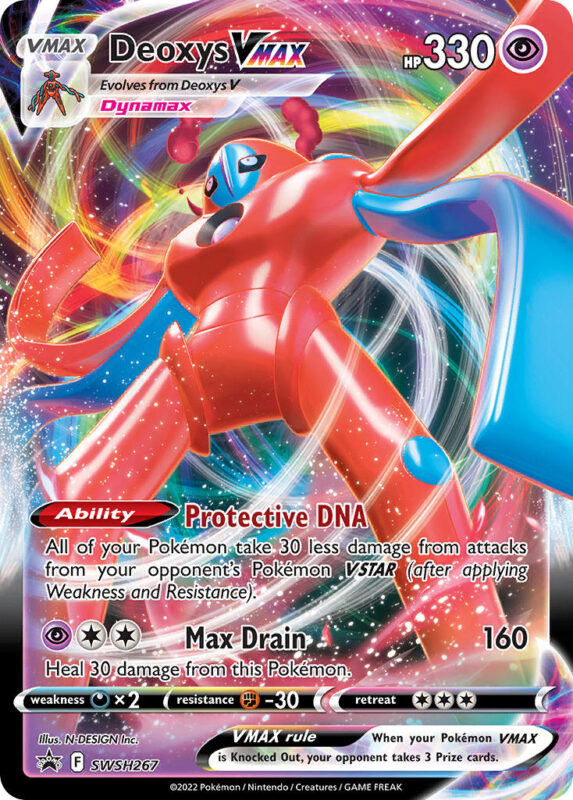 Bekijk de waarde van je Deoxys VMAX SWSH267 Pokemon promo kaart