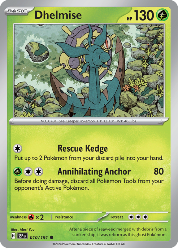 Wat is de Dhelmise Pokemonkaart waard? - Pokemonkaart.nl