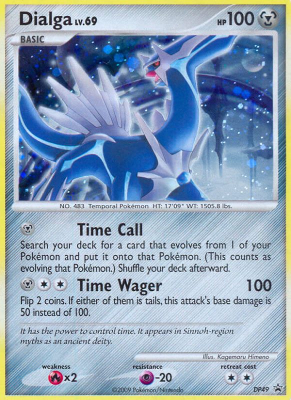 Check de actuele waarde van je Dialga DP49 kaart uit de Diamond Pearl Promos set.