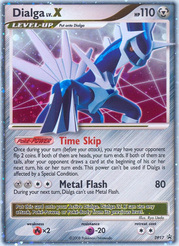 Check de actuele waarde van je Dialga LV.X DP17 kaart uit de Diamond Pearl Promos set.