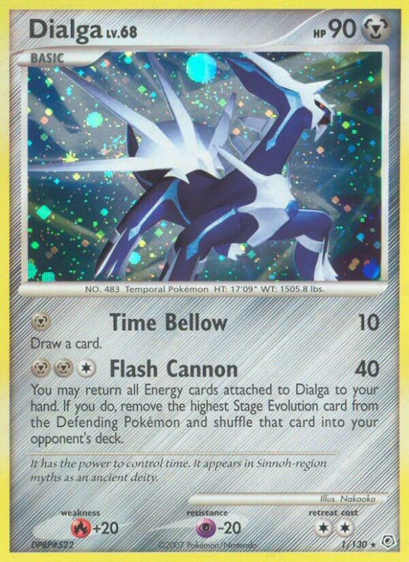 Check de actuele waarde van je Dialga 1/130 kaart uit de Diamond Pearl set.