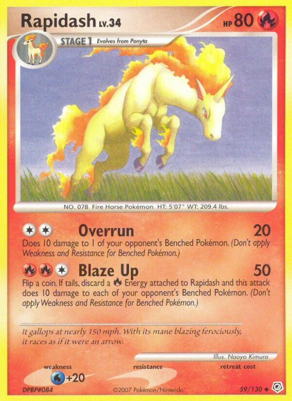 Check de actuele waarde van je Rapidash 59/130 kaart uit de Diamond ...
