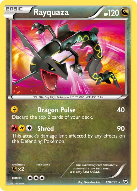 Check de actuele waarde van je Rayquaza 128/124 kaart uit de Dragons Exalted set.
