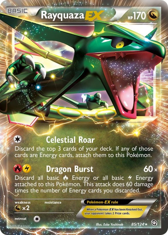 Check de actuele waarde van je Rayquaza-EX 85/124 kaart uit de Dragons ...
