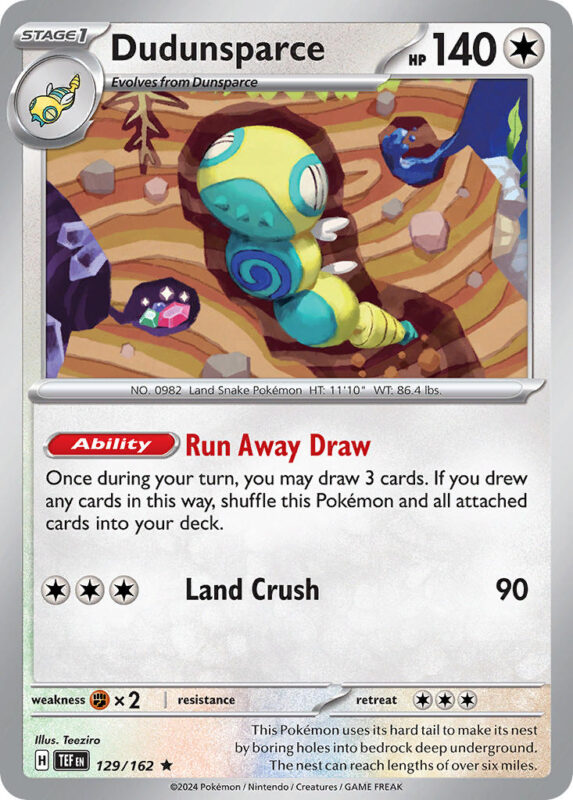 Wat is Dudunsparce 129/162 uit Temporal Forces waard? - Pokemonkaart.nl