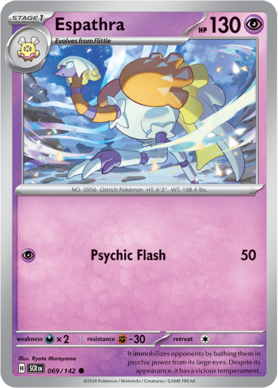 Wat is Espathra 069/142 uit Stellar Crown waard? - Pokemonkaart.nl