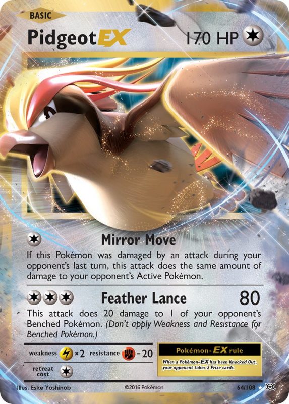 Check de actuele waarde van je Pidgeot-EX 64/108 kaart uit de Evolutions set.
