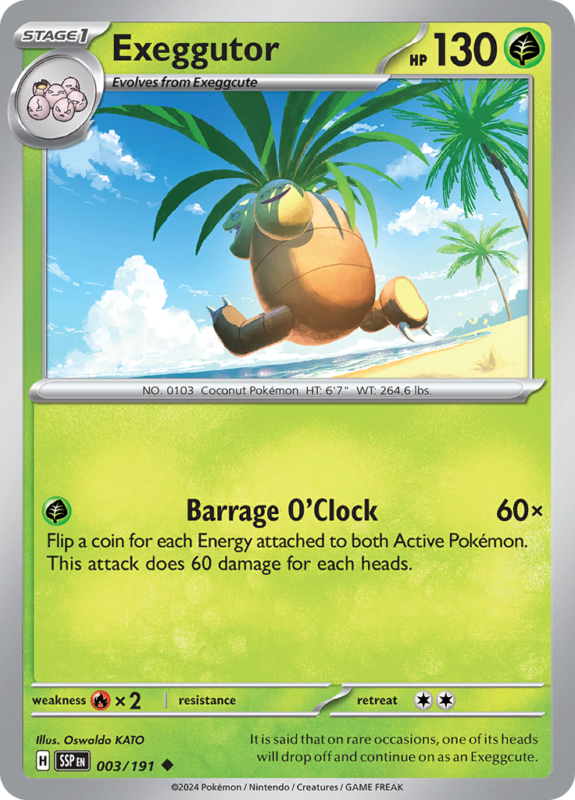 Wat is Exeggutor 003 uit Surging Sparks waard? - Pokemonkaart.nl