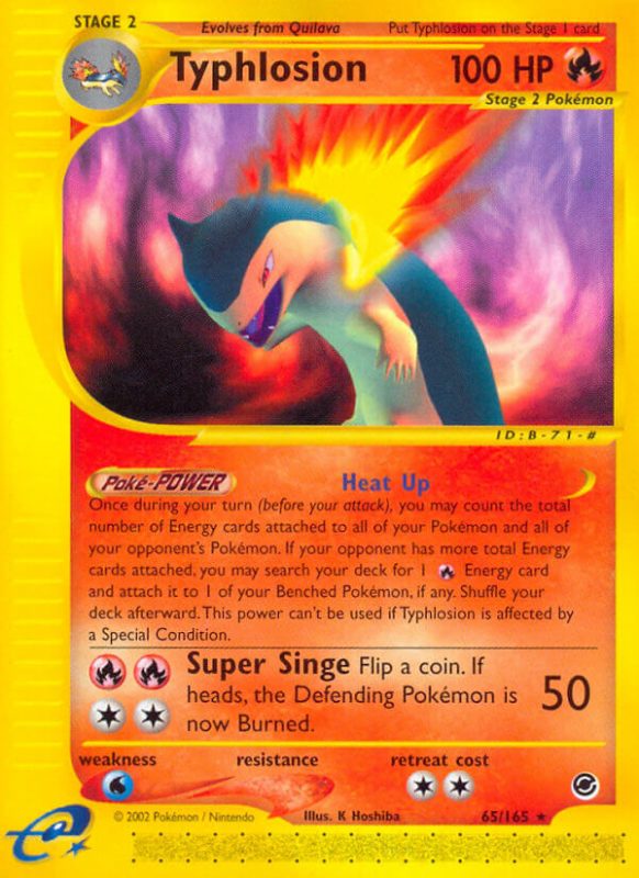 Check de actuele waarde van je Typhlosion 65/165 kaart uit de Expedition set.