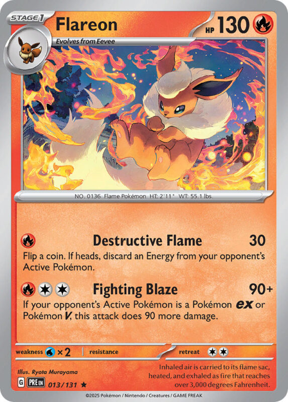 Wat is Flareon 013/131 uit Prismatic Evolutions waard? - Pokemonkaart.nl