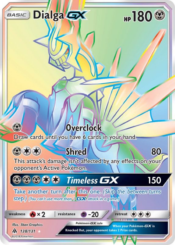 Check de actuele waarde van je Dialga-GX 138/131 kaart uit de Forbidden Light set.