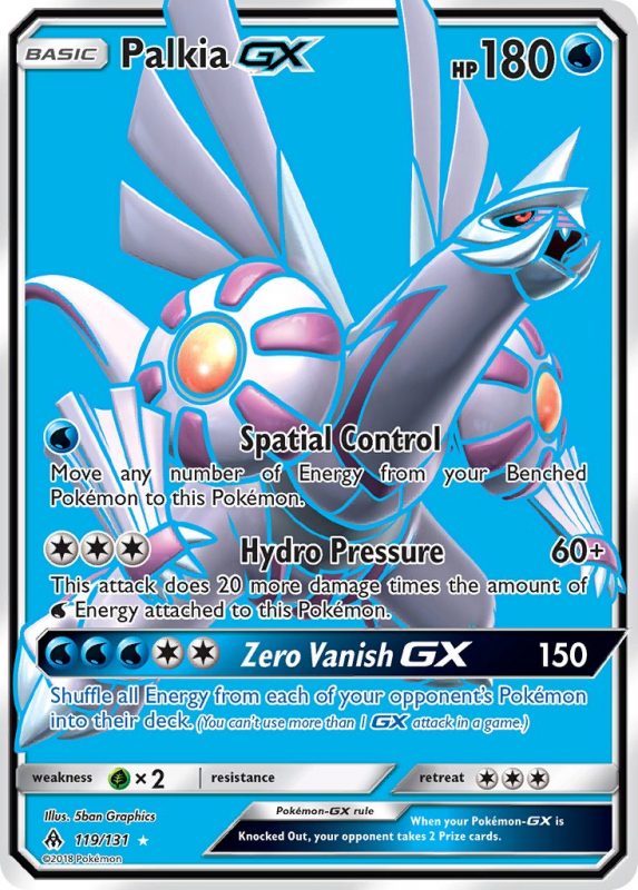 Check de actuele waarde van je Palkia-GX 119/131 kaart uit de Forbidden Light set.