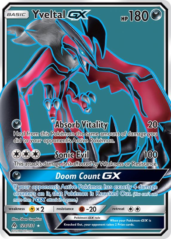 Check de actuele waarde van je Yveltal-GX 124/131 kaart uit de Forbidden Light set.