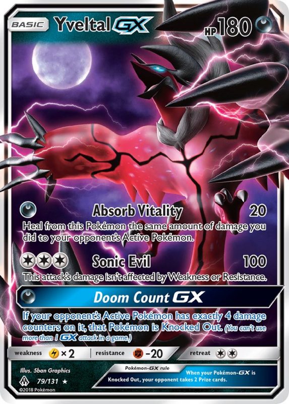 Check de actuele waarde van je Yveltal-GX 79/131 kaart uit de Forbidden Light set.