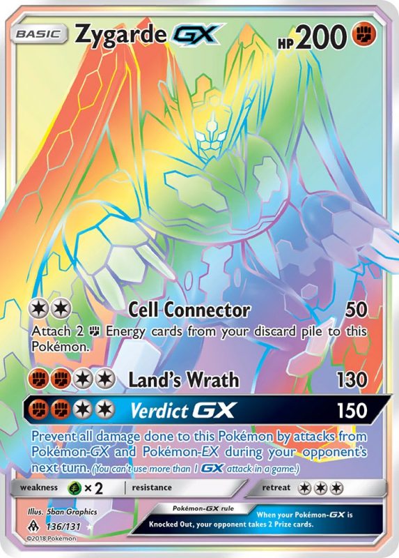 Check de actuele waarde van je Zygarde-GX 136/131 kaart uit de Forbidden Light set.