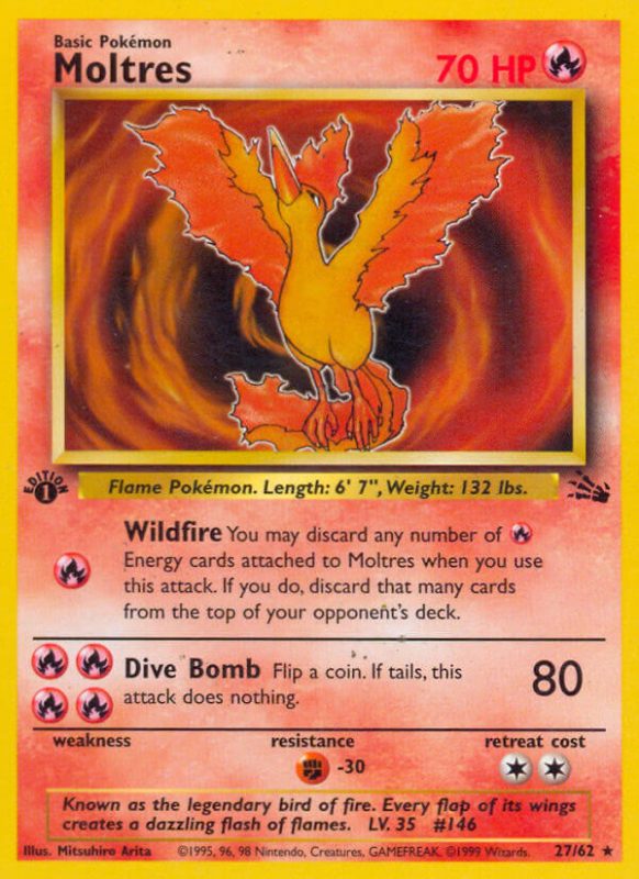 Check de actuele waarde van je Moltres 27/62 kaart uit de Fossil set.