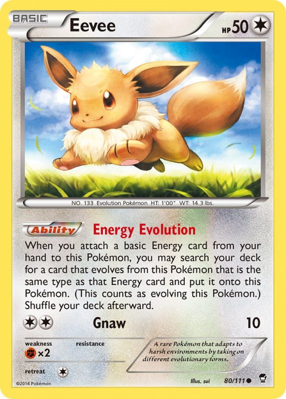 Check de actuele waarde van je Eevee 80/111 kaart uit de Furious Fists set.